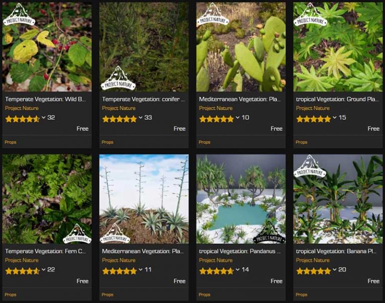 Free foliage assets for Unreal